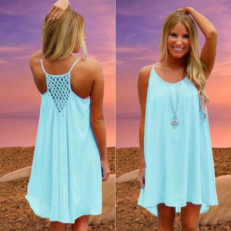 Buy Women Summmer Mini Casual Dress Sling Fluorescent Dress Breathable ...
