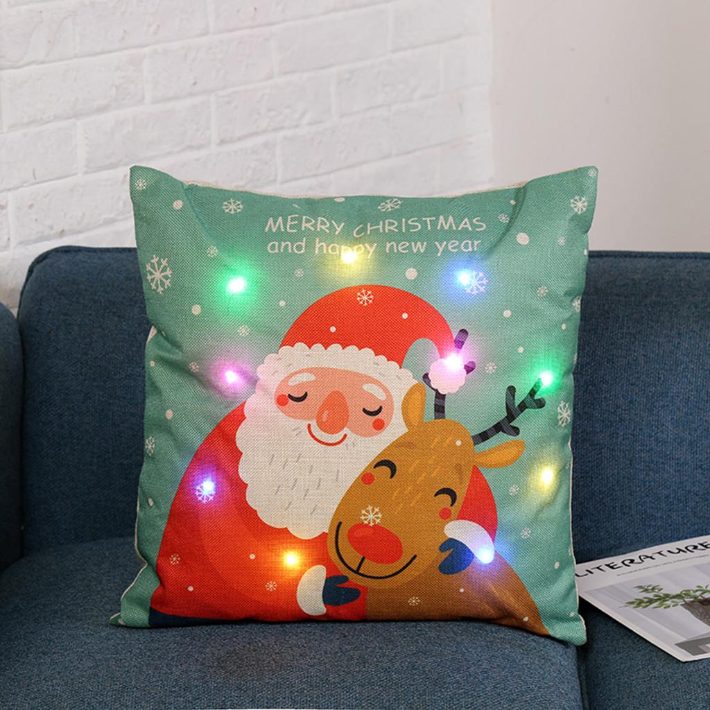 Buy Color Lights Christmas Pillow LED Lights Pillow Creative Printing ...