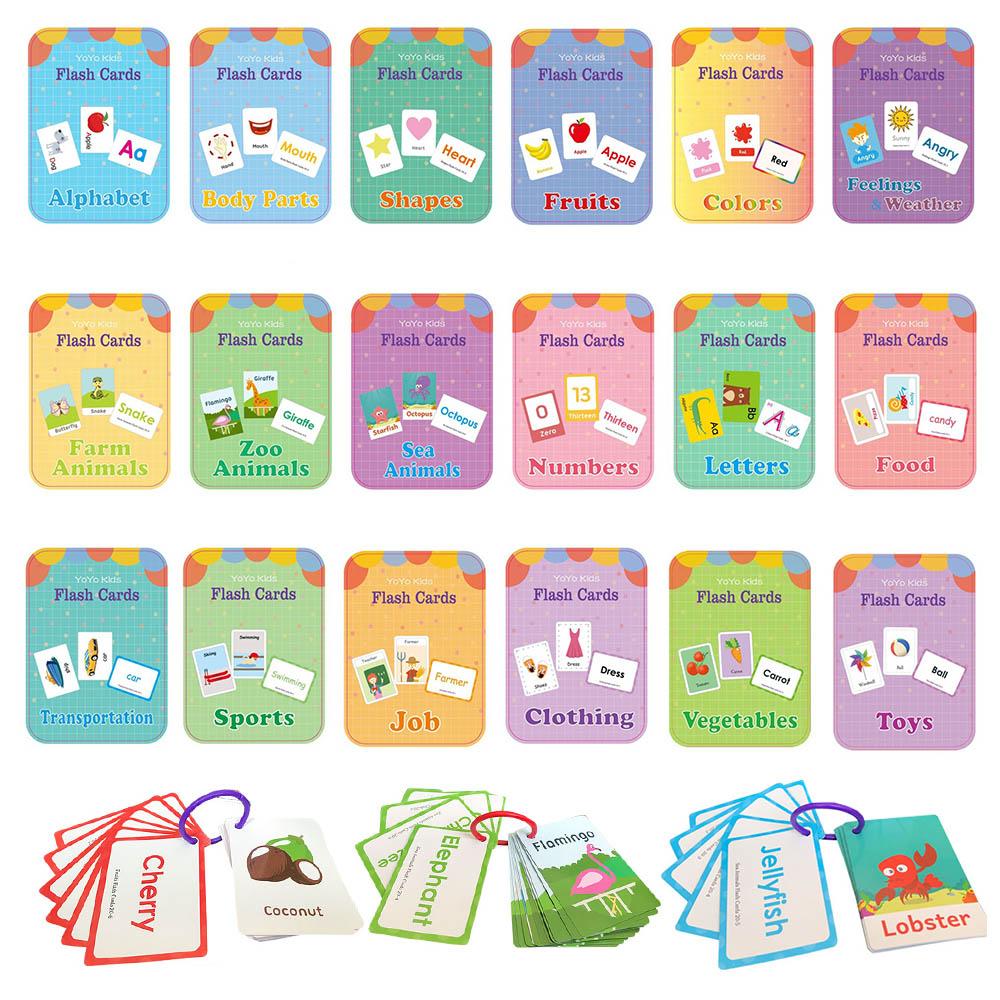 Buy English Learning Flashcards ABC Numbers Fruit Animal Educational ...