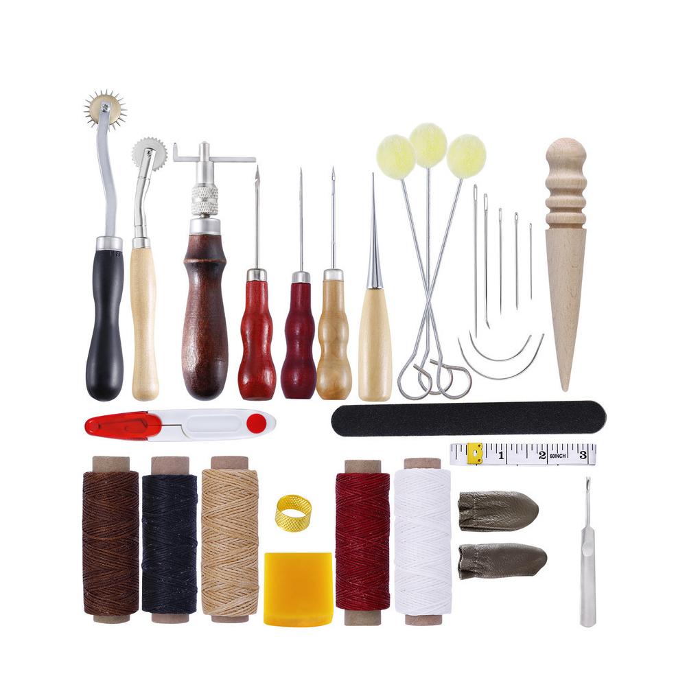 Buy Hand Sewing Stitching Punch Carving Work Saddle Set Kit Accessories ...