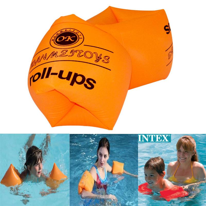 1Pair PVC Swimming Arm Ring Circle Float Water Air Sleeves In The Swim ...