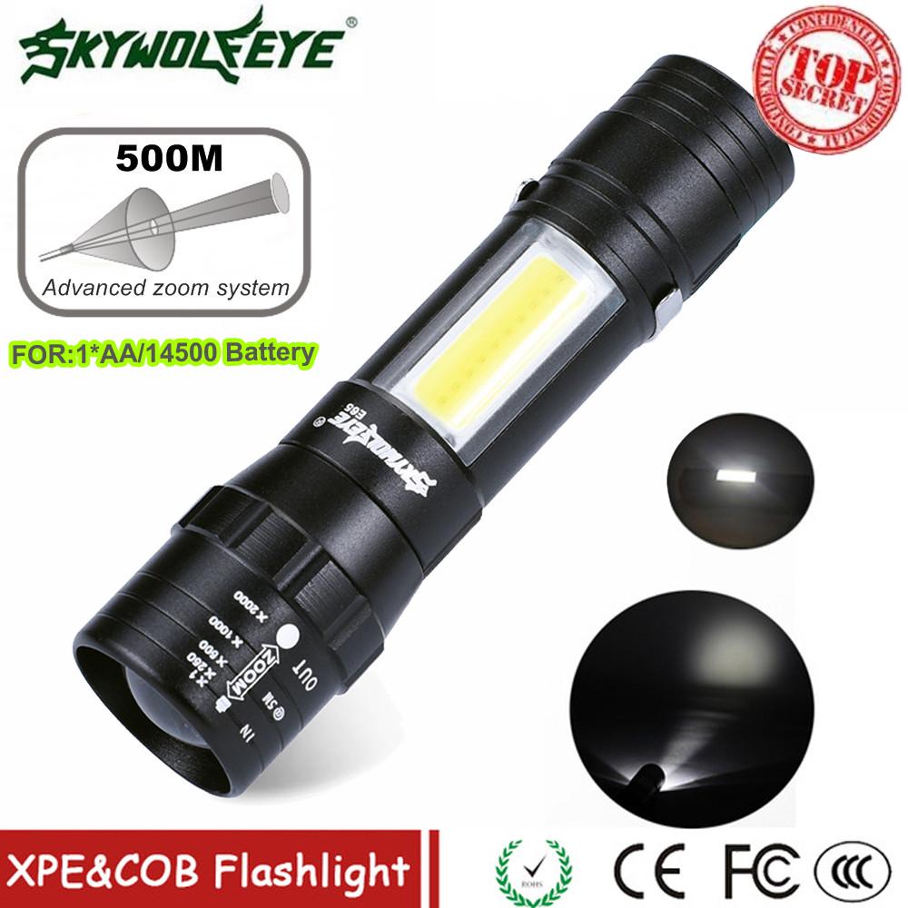 Buy Mini Flashlight ZOOMABLE XPE Q5 + COB LED 14500/AA 4 Modes Pocket ...