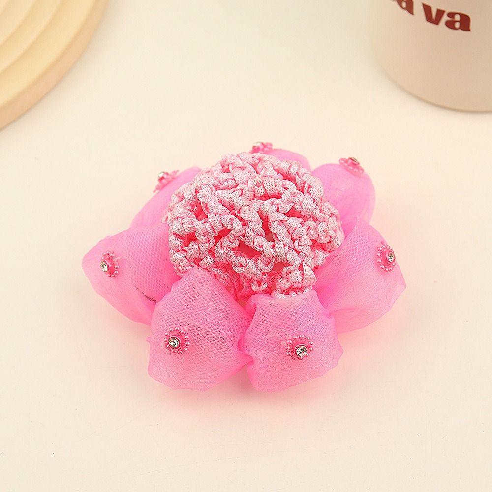 Bow Children Bun Net Sequin Ballet Bun Snood Sweet Flower Mesh Hair Net ...
