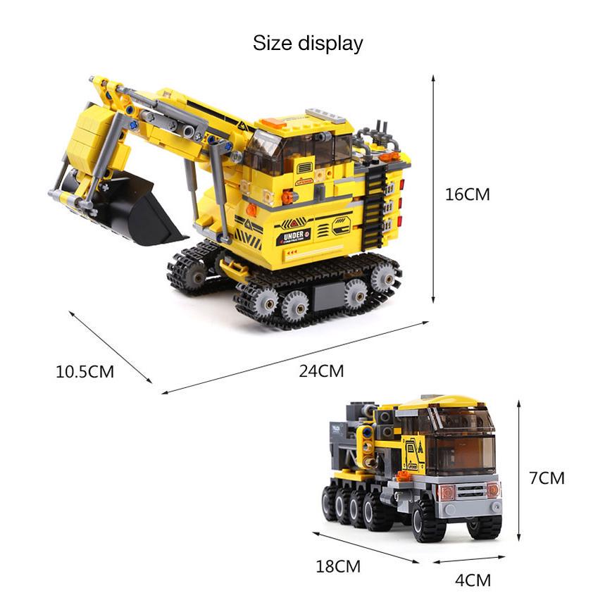 💰Cumpără 8 ÎN 1 Technic Excavator Giant Set Blocuri de constructii ...