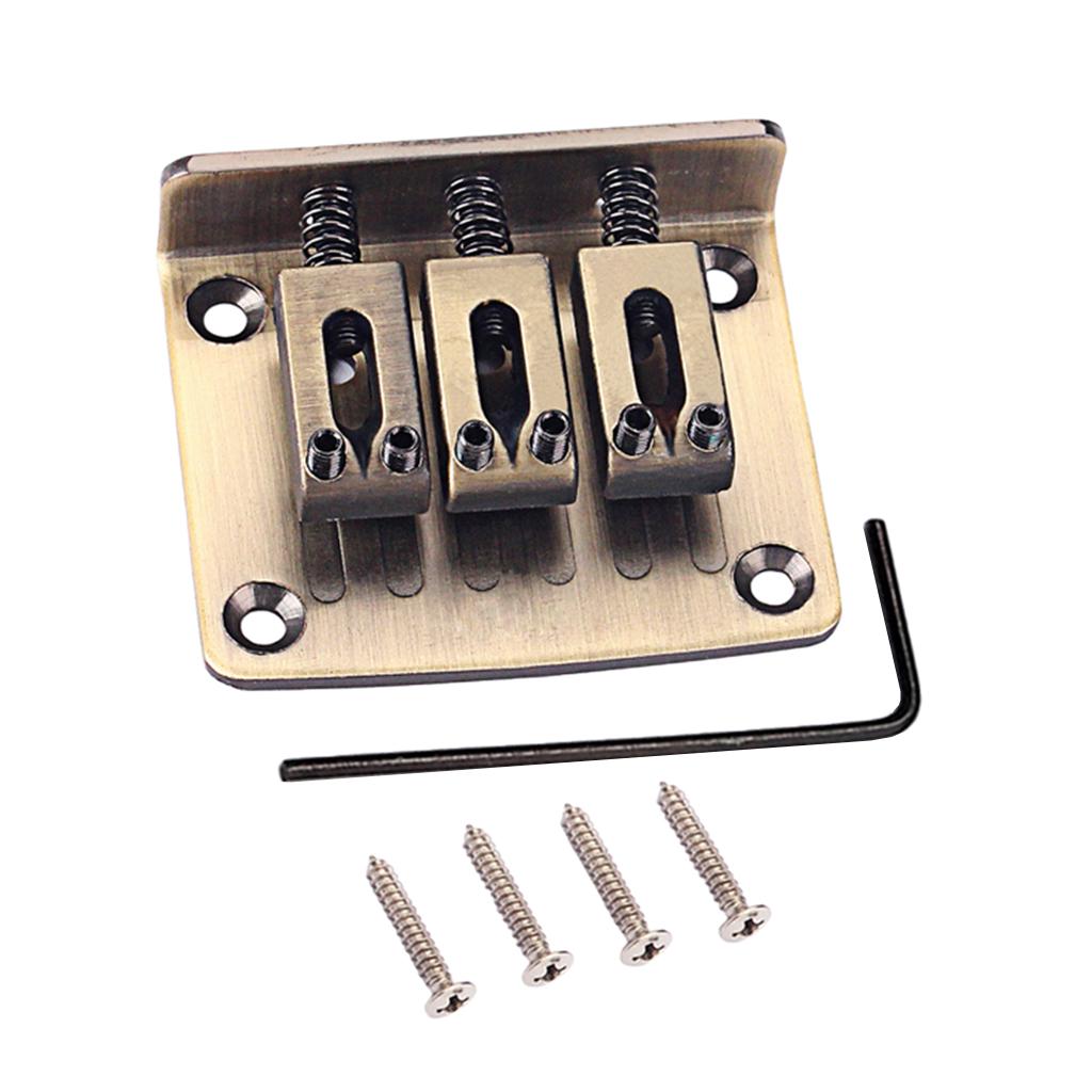 Buy Adjustable 3 String Guitar Hardtail Bridge for Cigar Box Red Bronze ...
