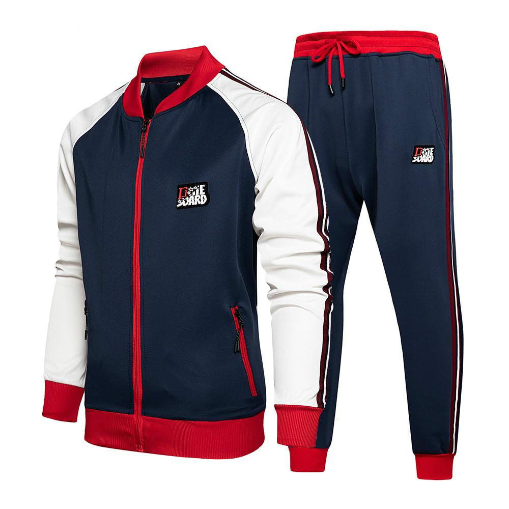 Buy Gyms Spring Male Jacket + Pants Casual Track Suit Men Sweatshirt ...