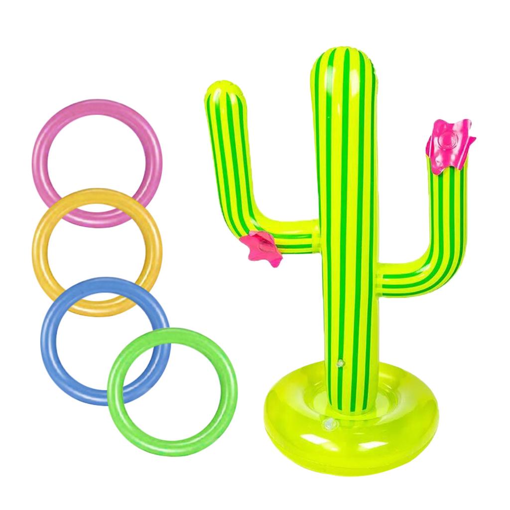 Buy Cactus Swimming Pool Ring Toss Games Inflatable Pool Toys With 4 ...
