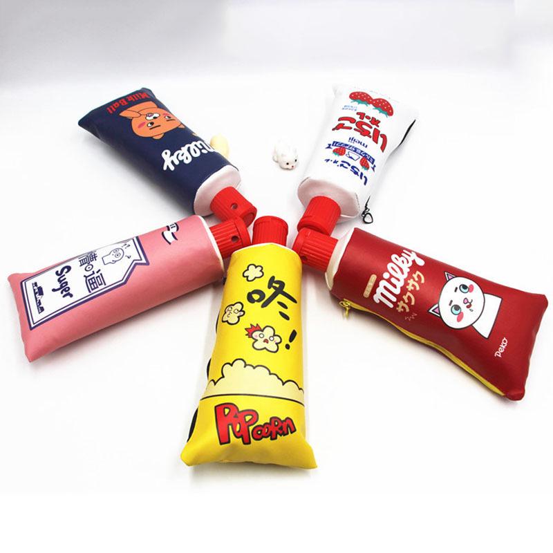 Cute Toothpaste Shape Large Capacity Pencil Case for Student Stationery ...