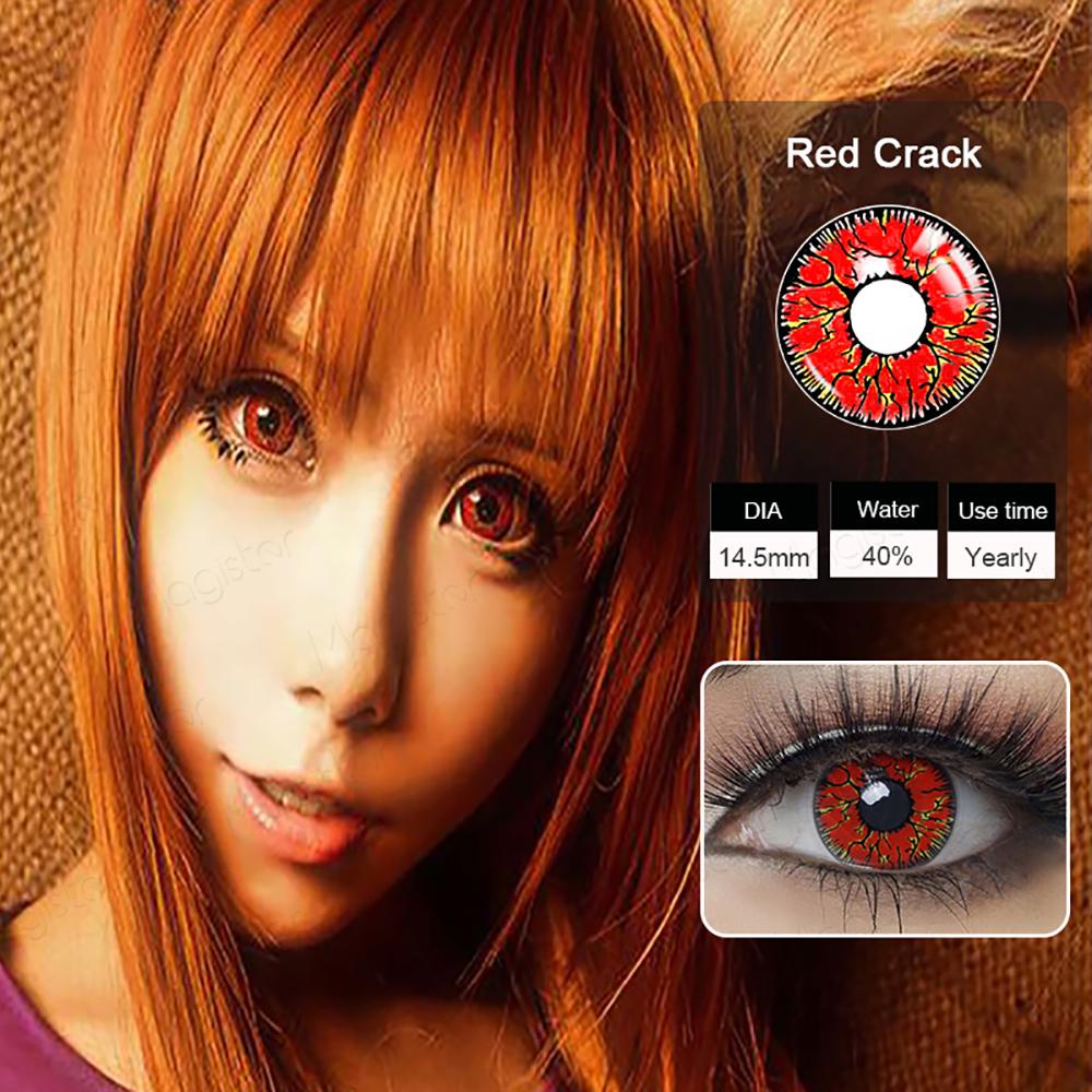 Buy Red Demon Cosplay Eye Contacts Manson Halloween Contact Lenses For ...