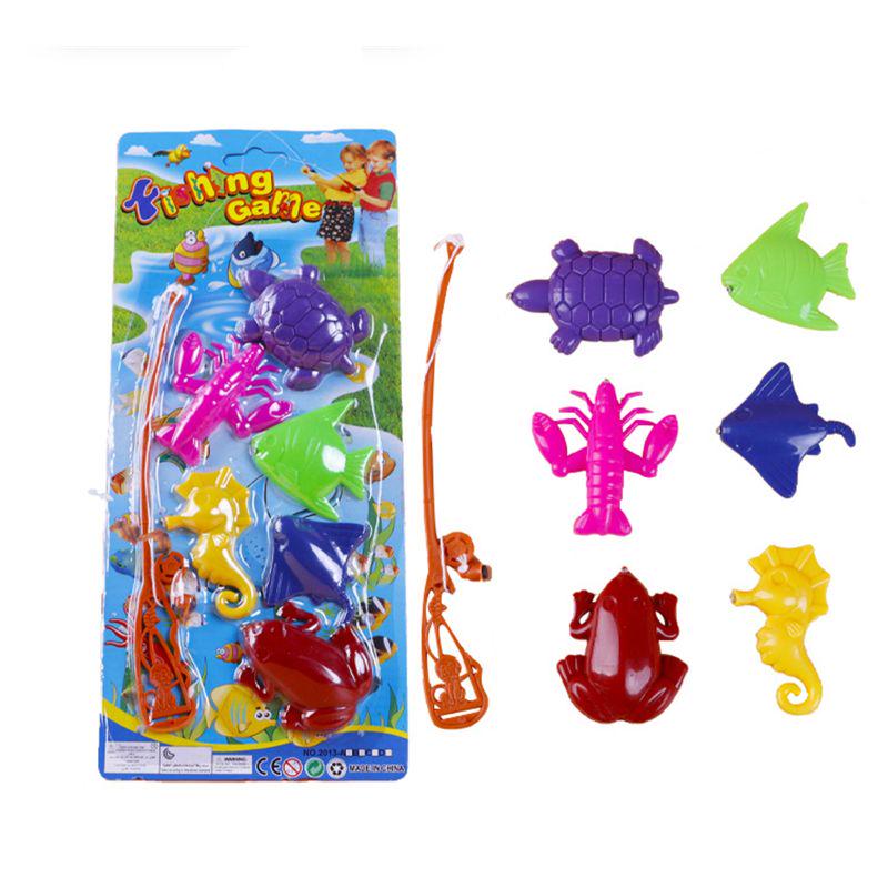 Buy 7Pcs Magnetic Fishing Toys For Children 6 Kinds Of Fish + 1 Fishing ...