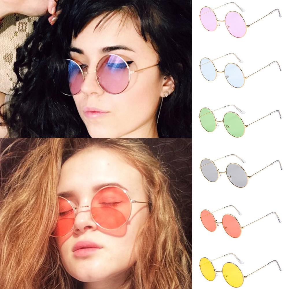 Women Men Vintage Retro Glasses Unisex Fashion Circle Frame Sunglasses ...