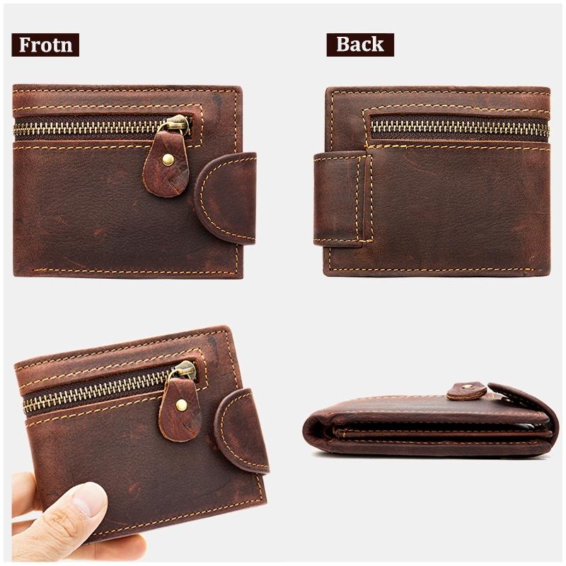 Buy Retro Old Style Genuine Leather Wallet Mens Wallets Short Card ...