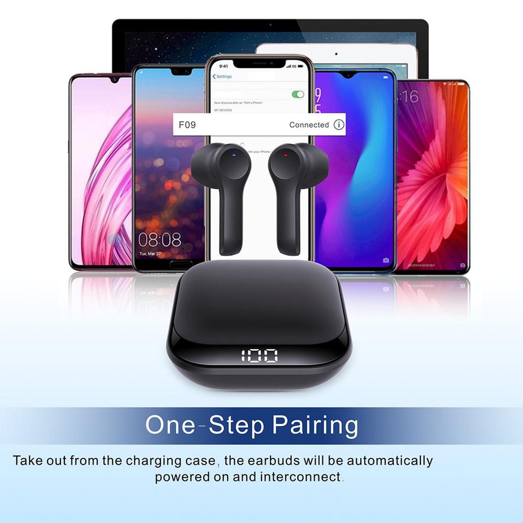 Buy DH F09 Mini Wireless Headset With LED Digital Display Wireless ...