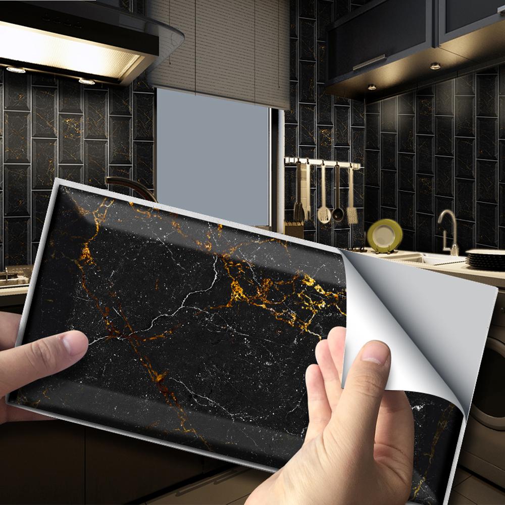 Buy 20X10cm Marble Wall Sticker, Self-adhesive DIY Tile Sticker for ...