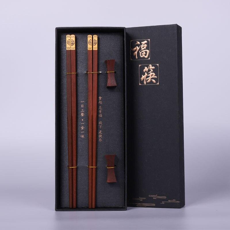 Buy 2 Pairs Chinese Chopsticks High Quality Premium Natural Red ...