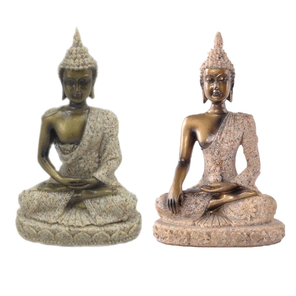 Buy 2 Pieces The Hue Sandstone Joss Buddha Statue Sculpture Handmade ...