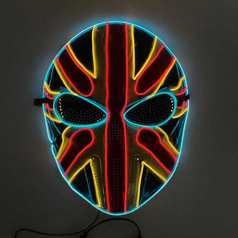 Glowing Cold Light American Chief Knight Mask Halloween Horror Scary ...
