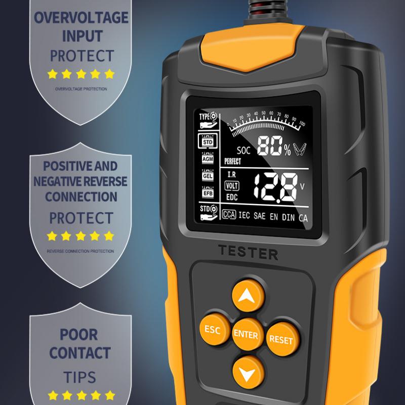 Buy Universal 12V 24V Car Battery Tester LCD Vehicle Cranking Charging ...