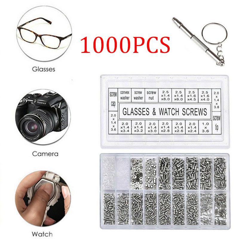 Buy 1000pcs Stainless Steel Eyeglass Sunglass Screws Repair Kit Small ...