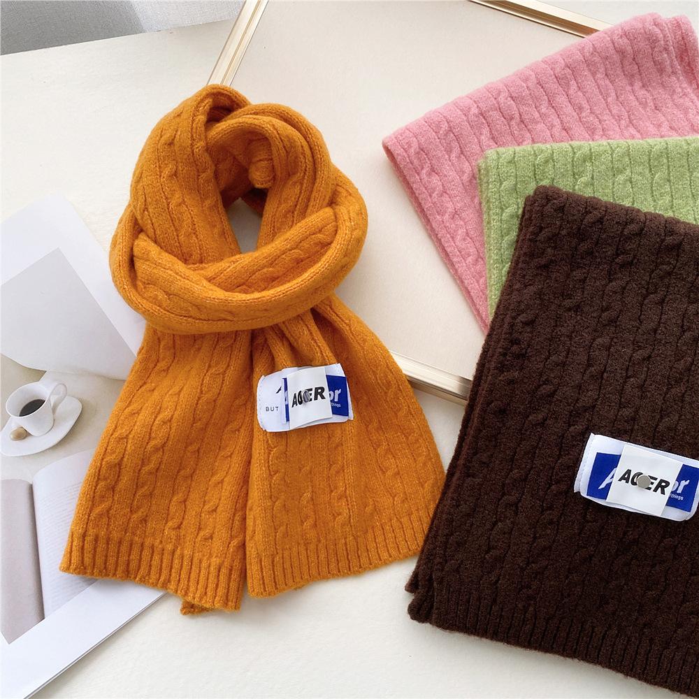 Buy Scarf Female Autumn And Winter Knitted Wool Scarf Outdoor Warm ...