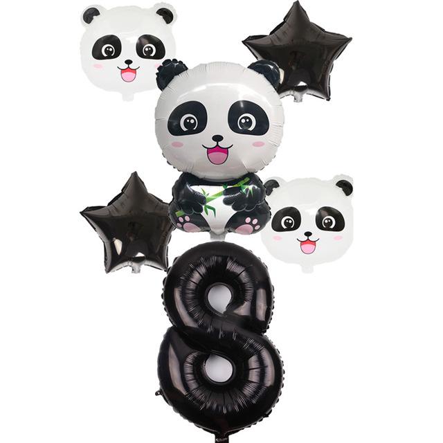 Buy 15 Pcs Panda Foil Balloon Birthday Party Decoration Jungle Party ...