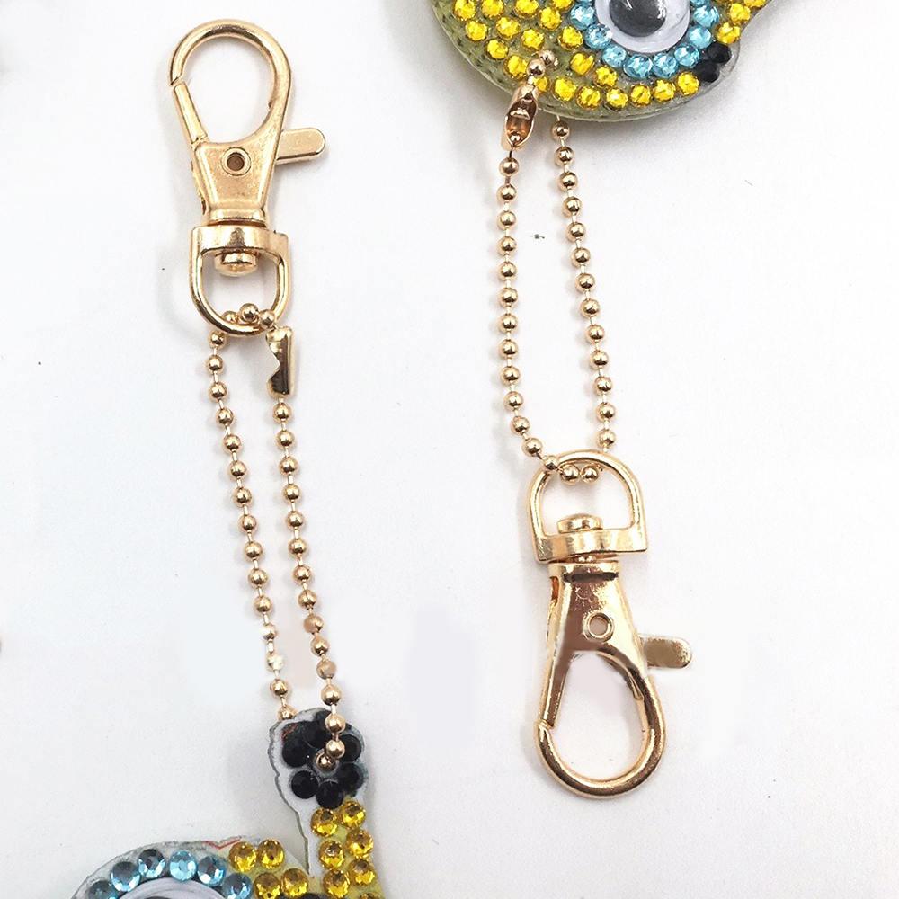 4x 5D Full Drill Special Shaped Diamond Painting Key Ring Keychains ...