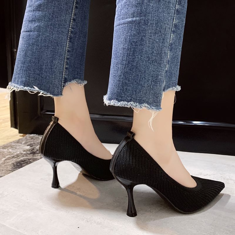 Buy Flying Woven Pumps Women2023Spring and Autumn New Pointed Toe ...