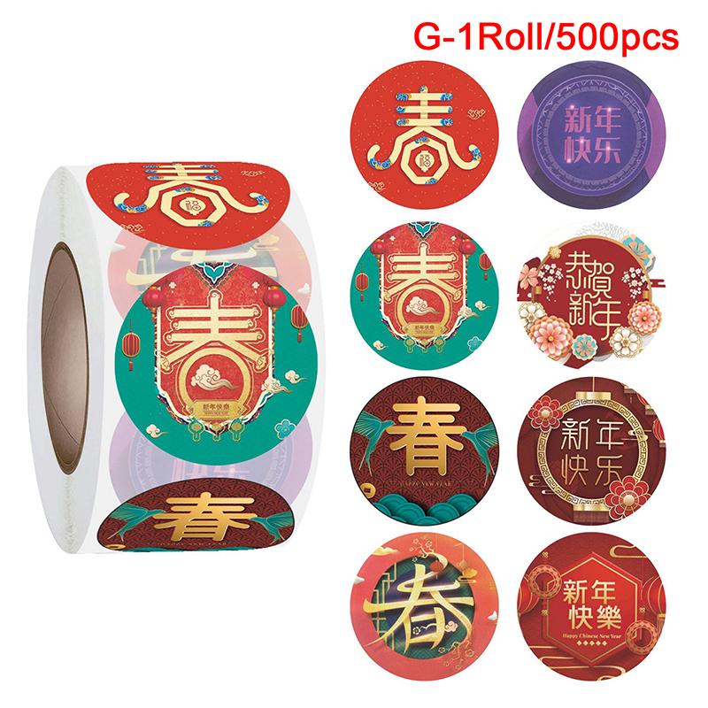 500Pcs/Roll 2022 Year Happy Diy Packaging Stickers Round Sealing Labels ...