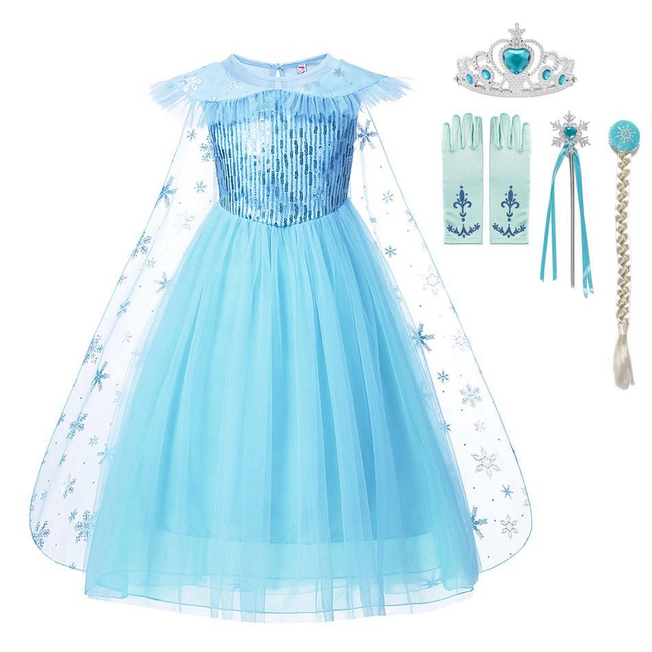 Cheap Elsa Dress Kids Dresses For Girs Anna Cosplay Costume Toddler ...