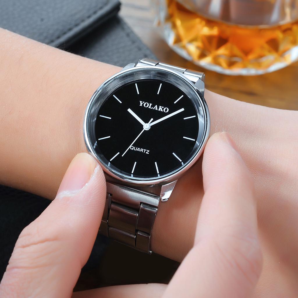 Buy YOLAKO Ladies Luxury With Simple Mirror Quartz Steel Strip Watch at ...