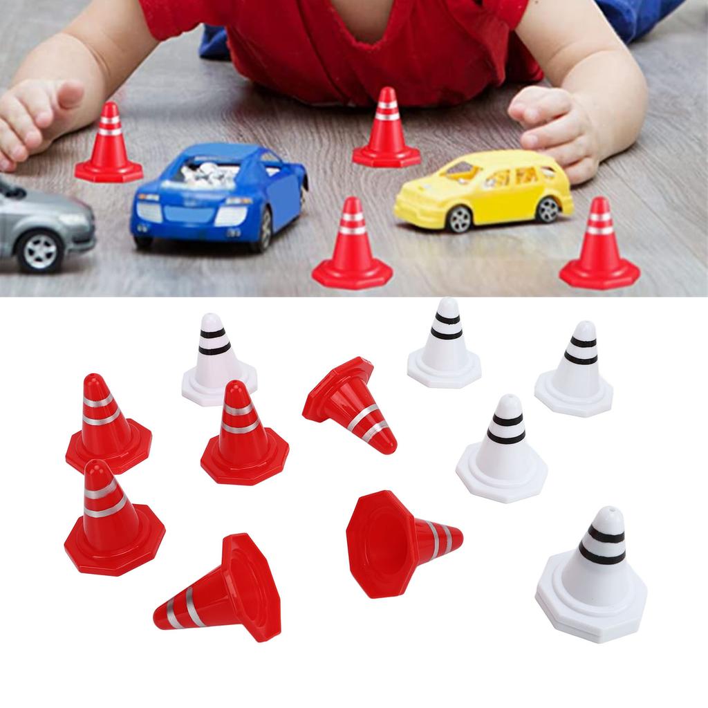 Cheap 60 Pcs Traffic Cones Toys Red White Mini Traffic Cones Miniature ...