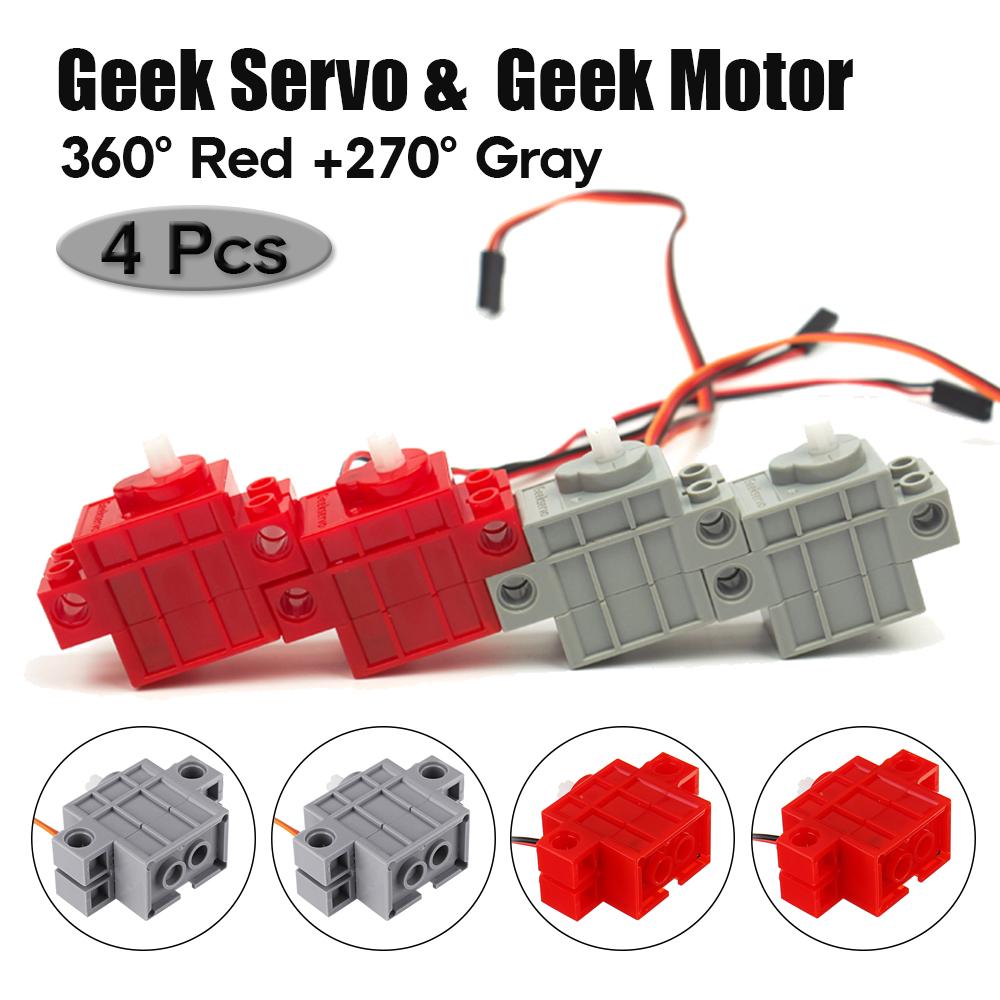 Buy 4 Pcs Microbit Robotbit 360° Red Color Geek Servo Motor 270 Degree ...