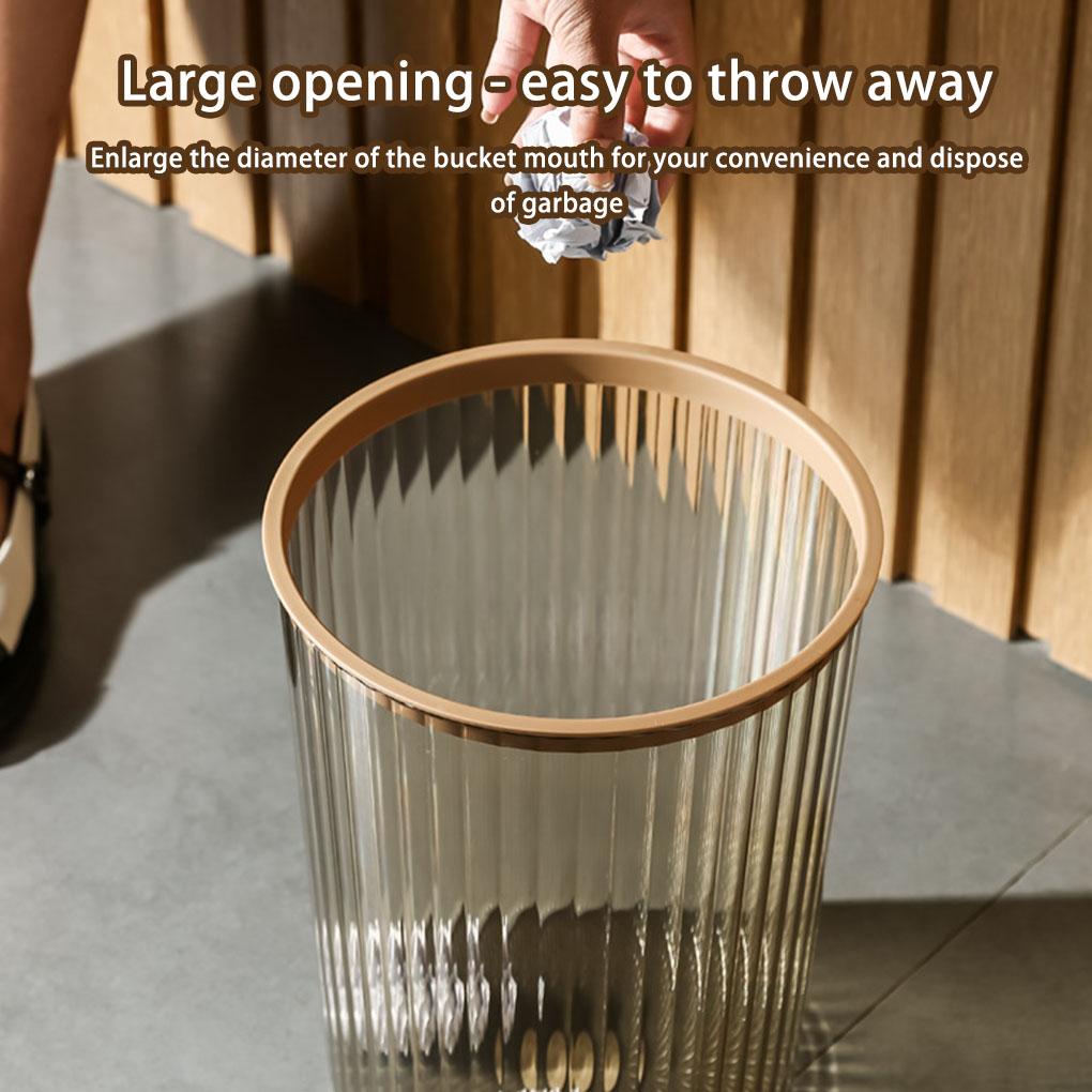 Cheap Clear Trash Can Without Lid Stripe Shaped Garbage Bin Plastic ...
