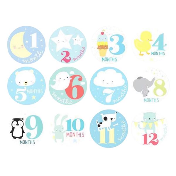 1pc Baby Monthly Stickers Lovely Non-toxic Self-adhesive Infant ...