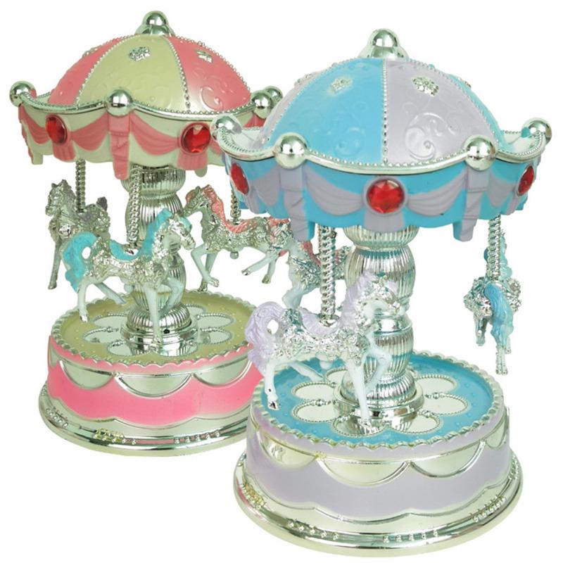 Buy Simulate Carousel Shape Music Box Light Toy for Cake Decoration ...