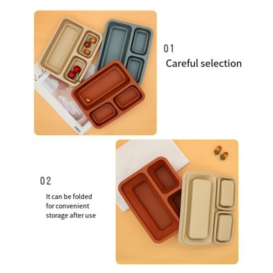 Cheap Lunch Box with Sealed Lid 3 Compartment Food Grade Silicone ...