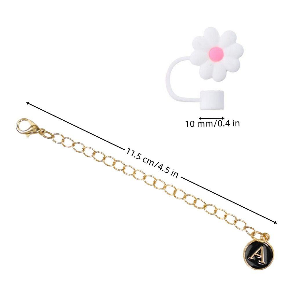 3 Pack Flowers Shape Letter Handle Charm Cute Metal Handle Decoration ...