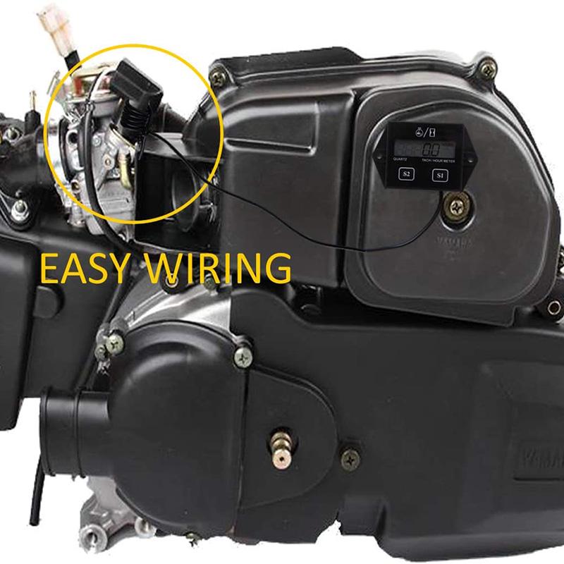 Cheap Wire Inductive Tachometer Tach Hour Meter RPM Digital For 2/4 ...