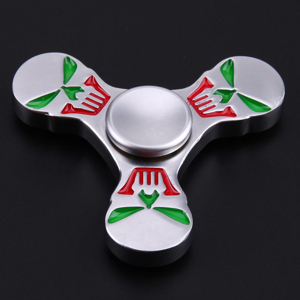 Alloy Skull Head Luminous Hand Spinner Gyro Finger Gyroscope(Silver ...