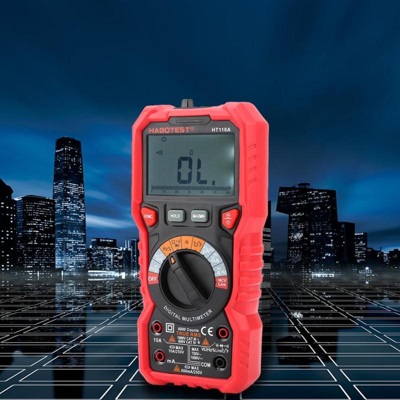 Buy HT118A Handheld Digital Multimeter AC/DC Volt Amp Ohm Capacitance ...