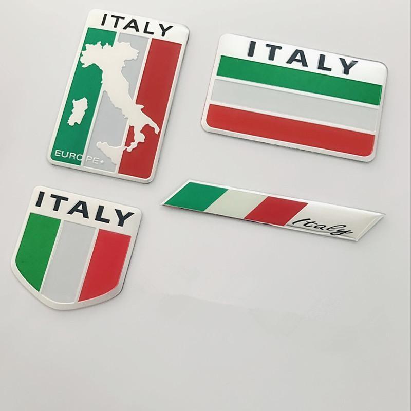 Cheap 3D Aluminum alloy Italy Italian National Flag Car sticker Car ...