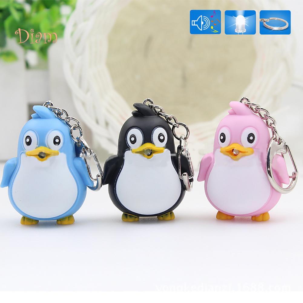 Buy Vana Cute Animal Penguin LED Light with Sound Key Chain Key Ring ...
