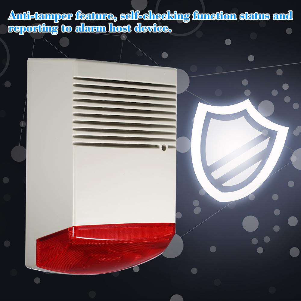 Wired Strobe Siren Sound Light Alarm Red Flashlight Horn 120dB Loud ...