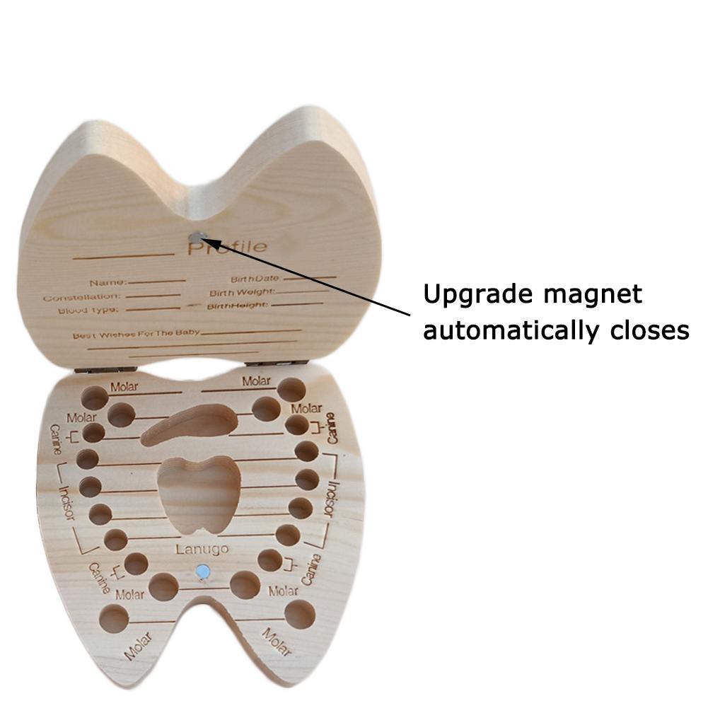Cheap Baby Tooth Boxs Wooden Milk Teeth Organizers Storage-Boys Save ...