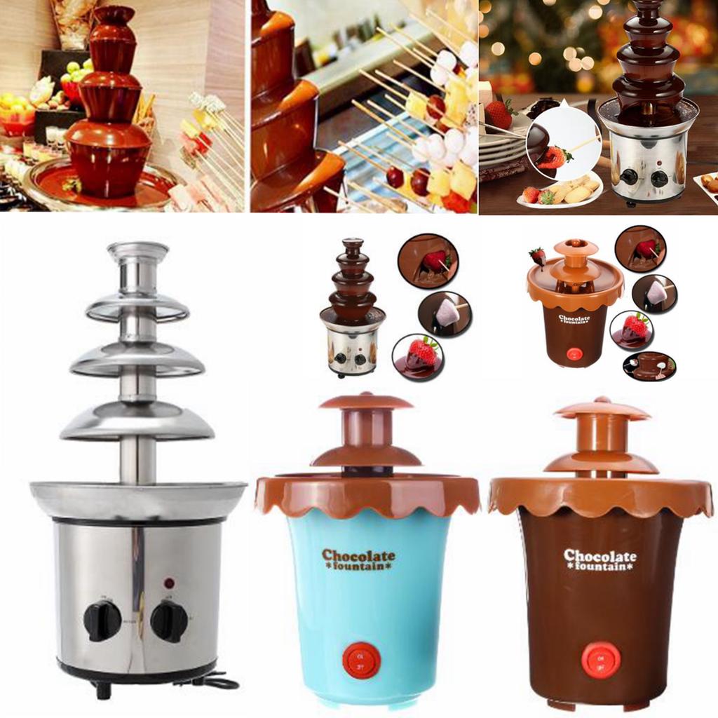 Buy 2/4 Tiers Chocolate Fondue Fountain Maker Heated Waterfall Melting ...