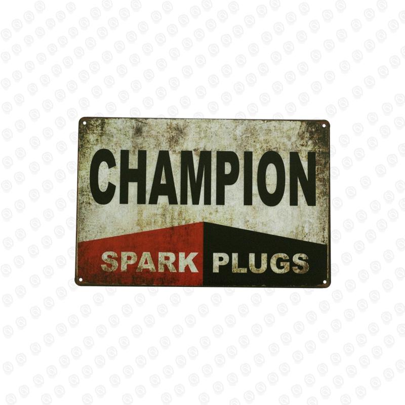 Buy Champions Wall Sticker Metal Tin Sign Gym Mall Restroom Cafe Decor ...