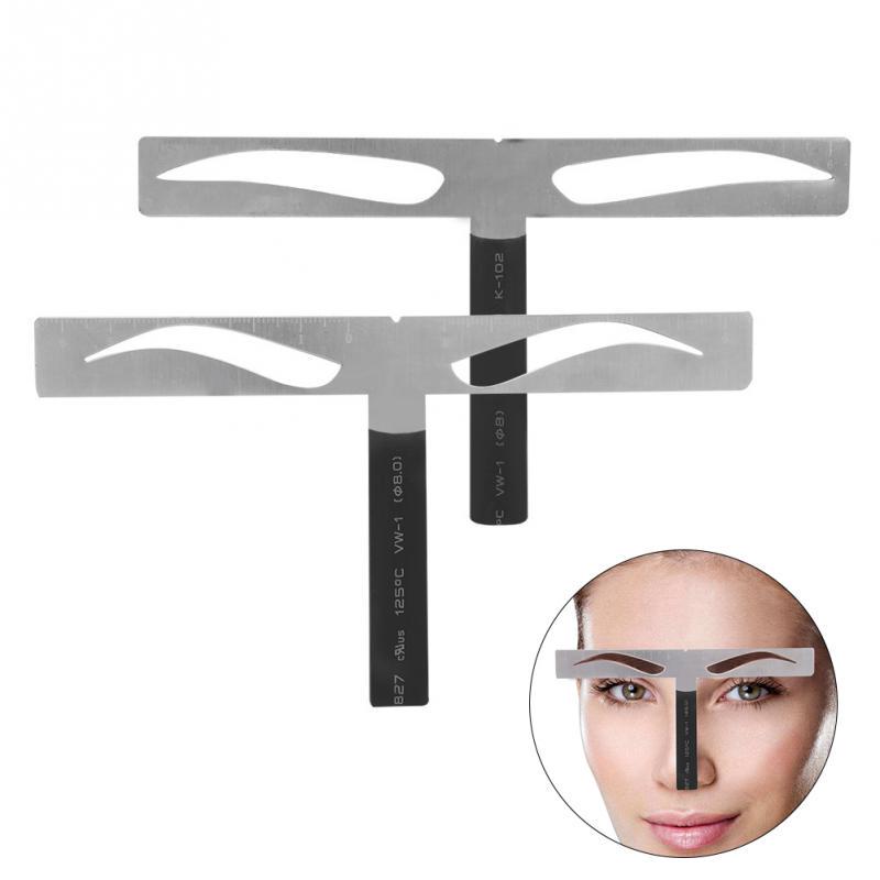Buy 2 Types Permanent Eyebrow Ruler Eyebrow Measure Balance Extension ...