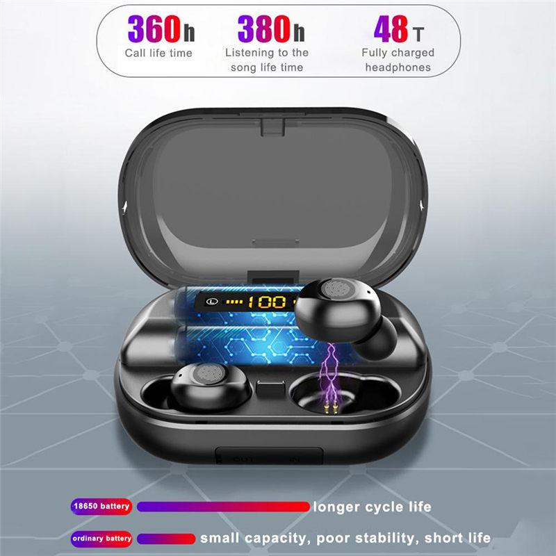 Buy V12 Battery Display Digital Display Touch Wireless 5.0 Dual ear ...