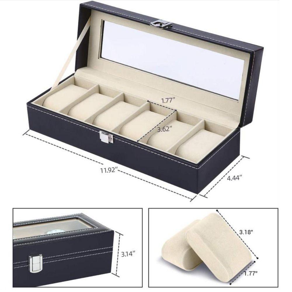 Satın alın Leather 6/12 Grids With Lock Storage Organizer Jewelry ...