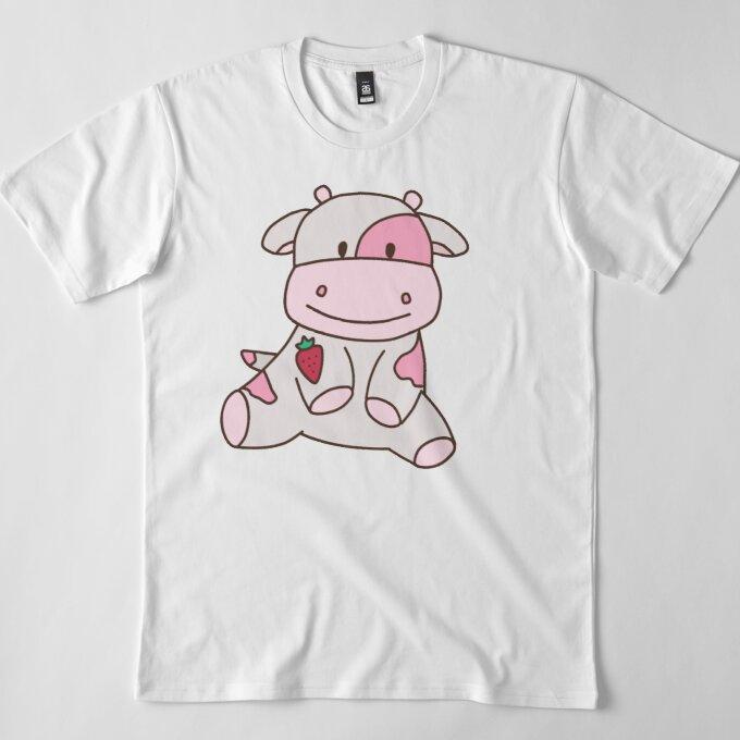 Buy Men Premium Cotton T-Shirt Strawberry Cow Costume Print Tees Funny ...